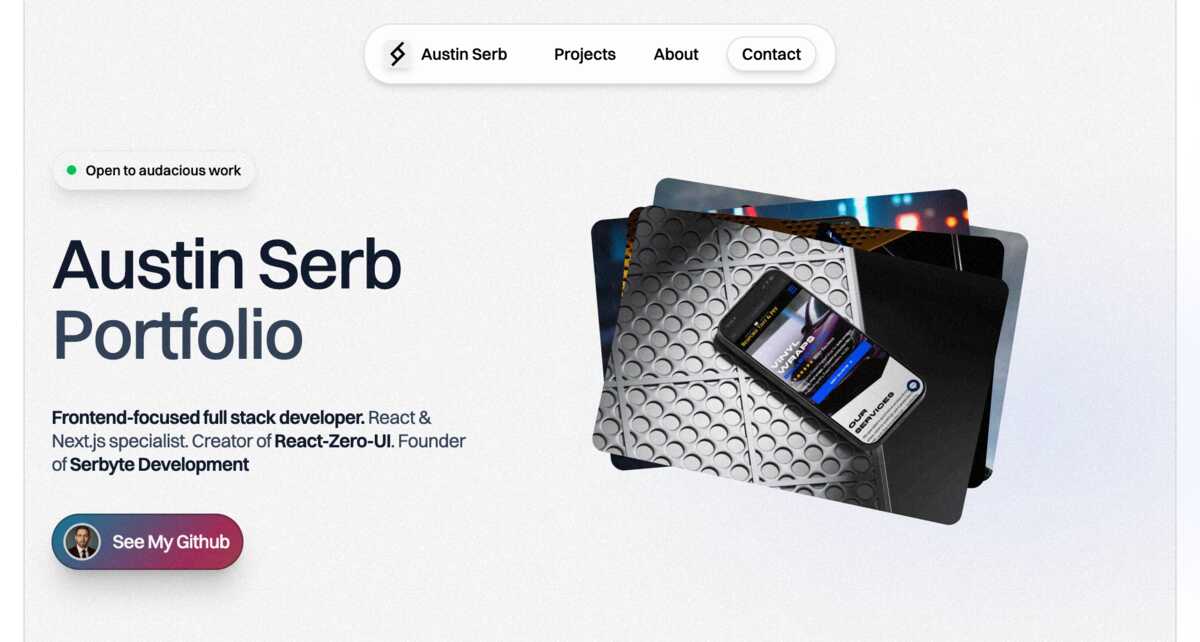 Web Developer Portfolio | Austin Serb | React & Next.js